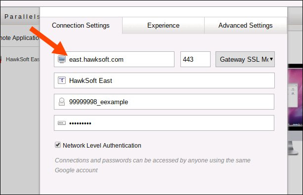 Instructions for Creating New Parallels Connections for HawkSoft Online